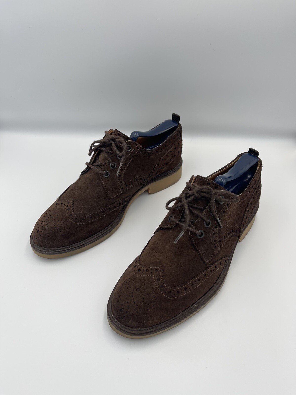 Zara Man Brown Suede Wingtip Brogue Derby Dress Shoe … - Gem