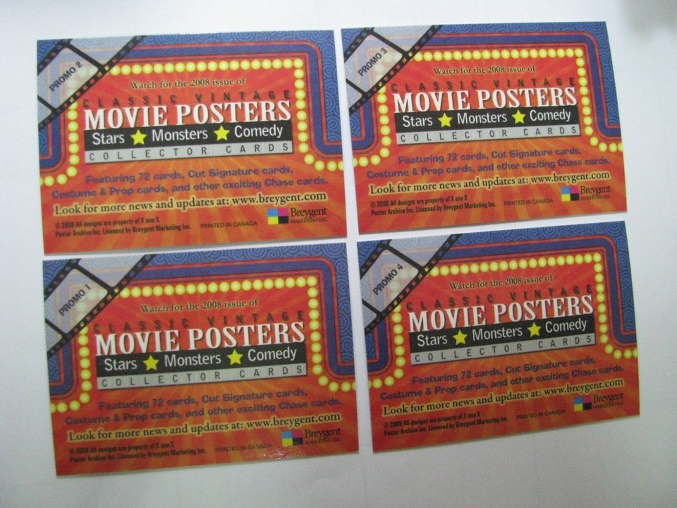 Classic Vintage Movie Posters 4 Card Promo Card Set Breygent Cards ...