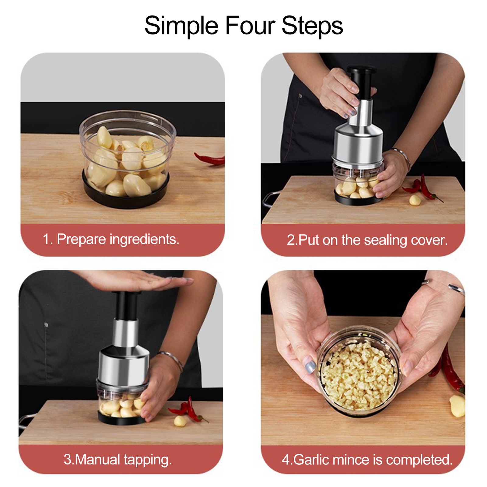 Garlic Cutter Sharp Blade Chopper Dishwasher Safe Meat Grinder Food ...
