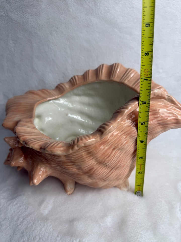 VTG McCoy Pottery Conch Shell Planter Peach Mid Century Nautical 11 ...