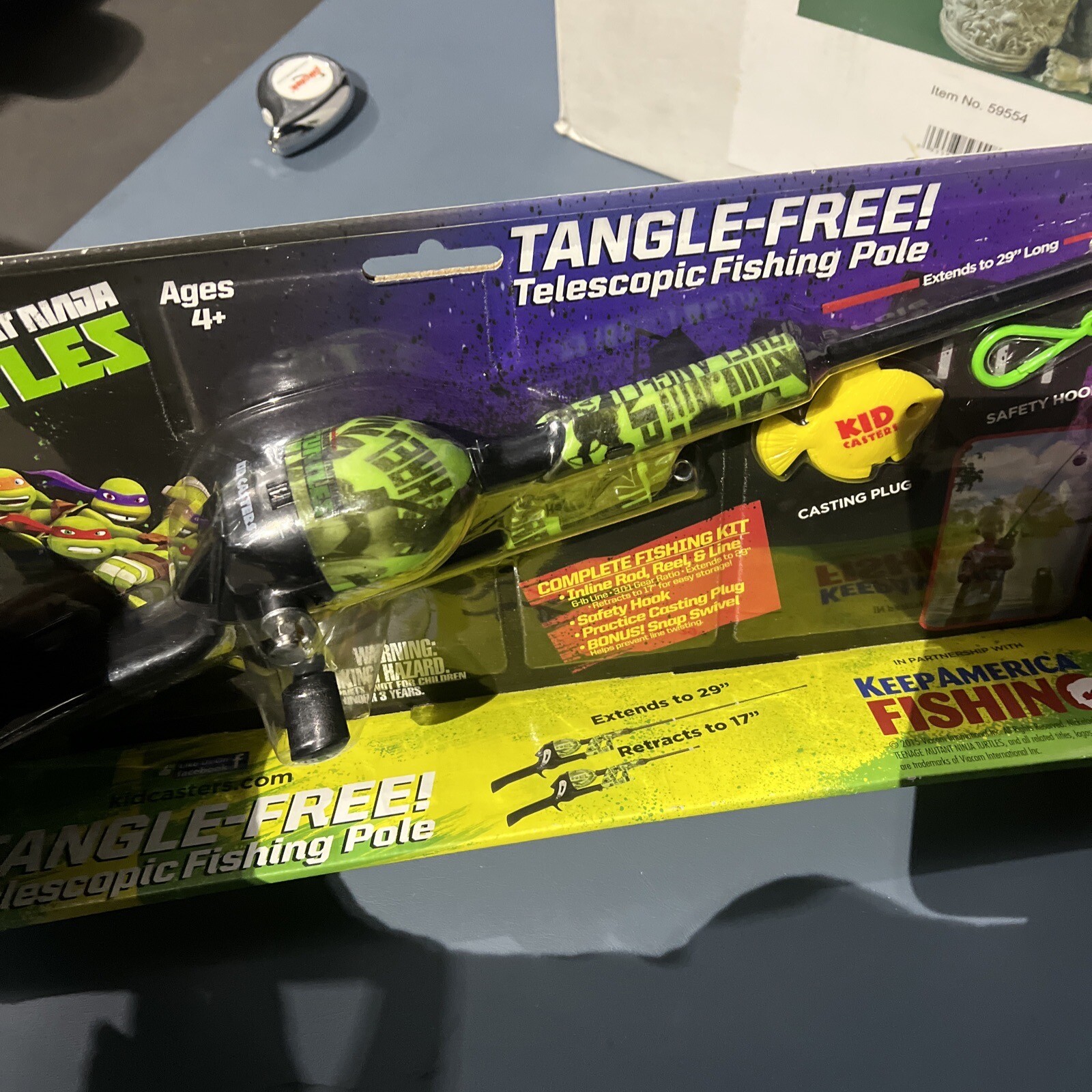 4x Teenage Mutant Ninja Turtles Kids Tangle Telescoping Fishing Poles ...