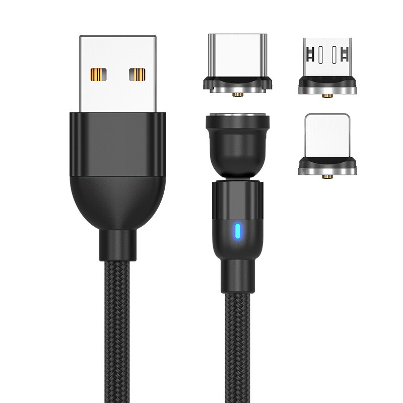 180°+360° Rotate Magnetic Charger Cable Phone Fast Charging Type C ...