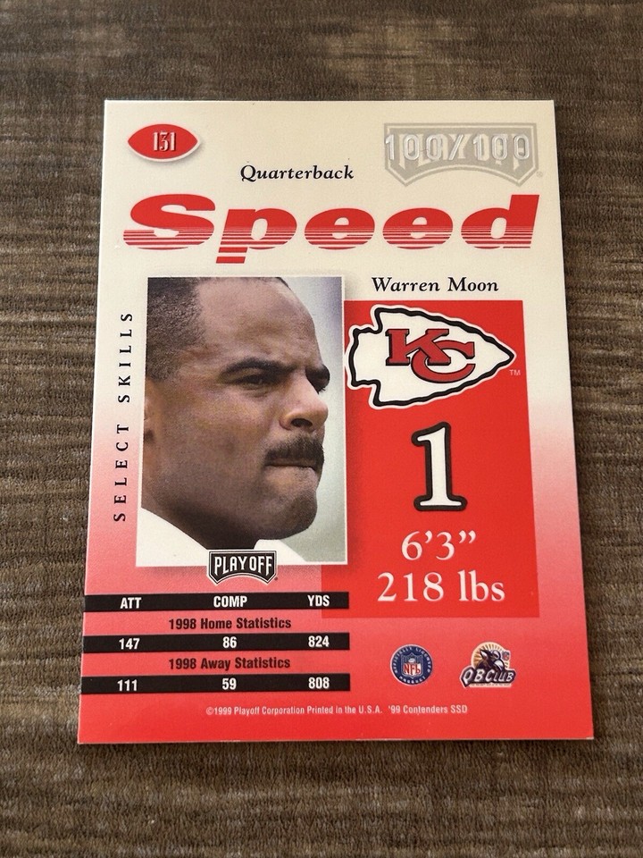Warren Moon Chiefs 1999 Playoff Contenders SSD Red Speed 100/100 | eBay