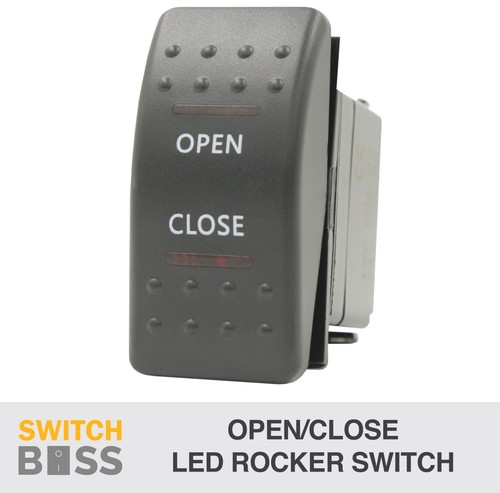 Rocker Switch OPEN / CLOSE 3 Way Momentary - Red - LED 4x4 Toggle ...