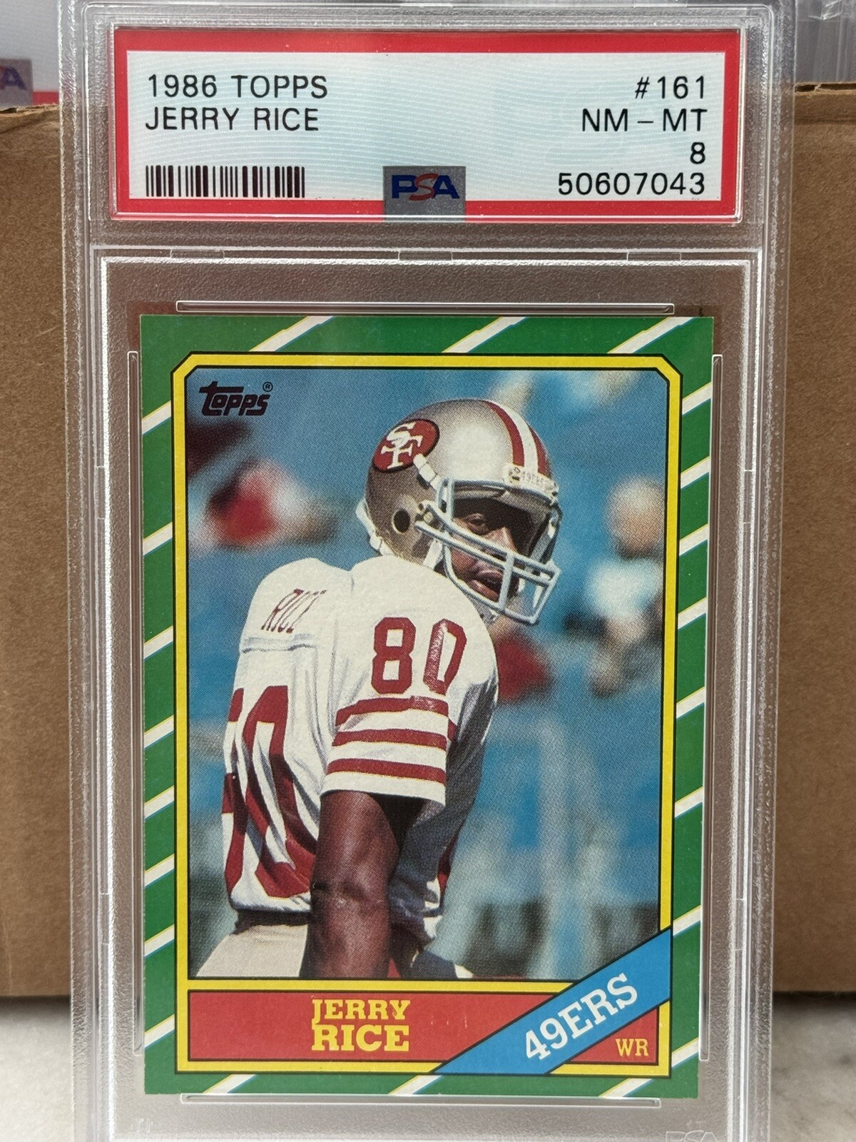 1986 Topps Jerry Rice Rookie Car RC #161 PSA 8 | eBay