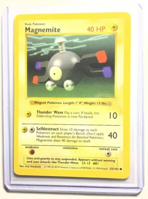MAGNEMITE - 53/102 - SHADOWLESS Base Set - Pokemon Card - EXC / NM | eBay
