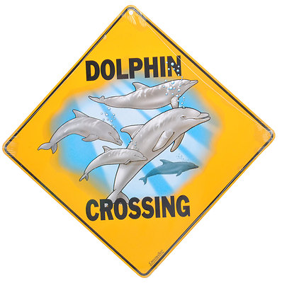 NEW Dolphin Crossing Aluminium Road Sign Wildlife Ocean Gate Fence Wall ...