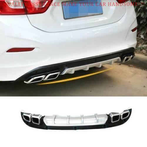 For Chevy Cruze 2016-2019 Black Silver Rear Bumper Diffuser Lip Spoiler ...
