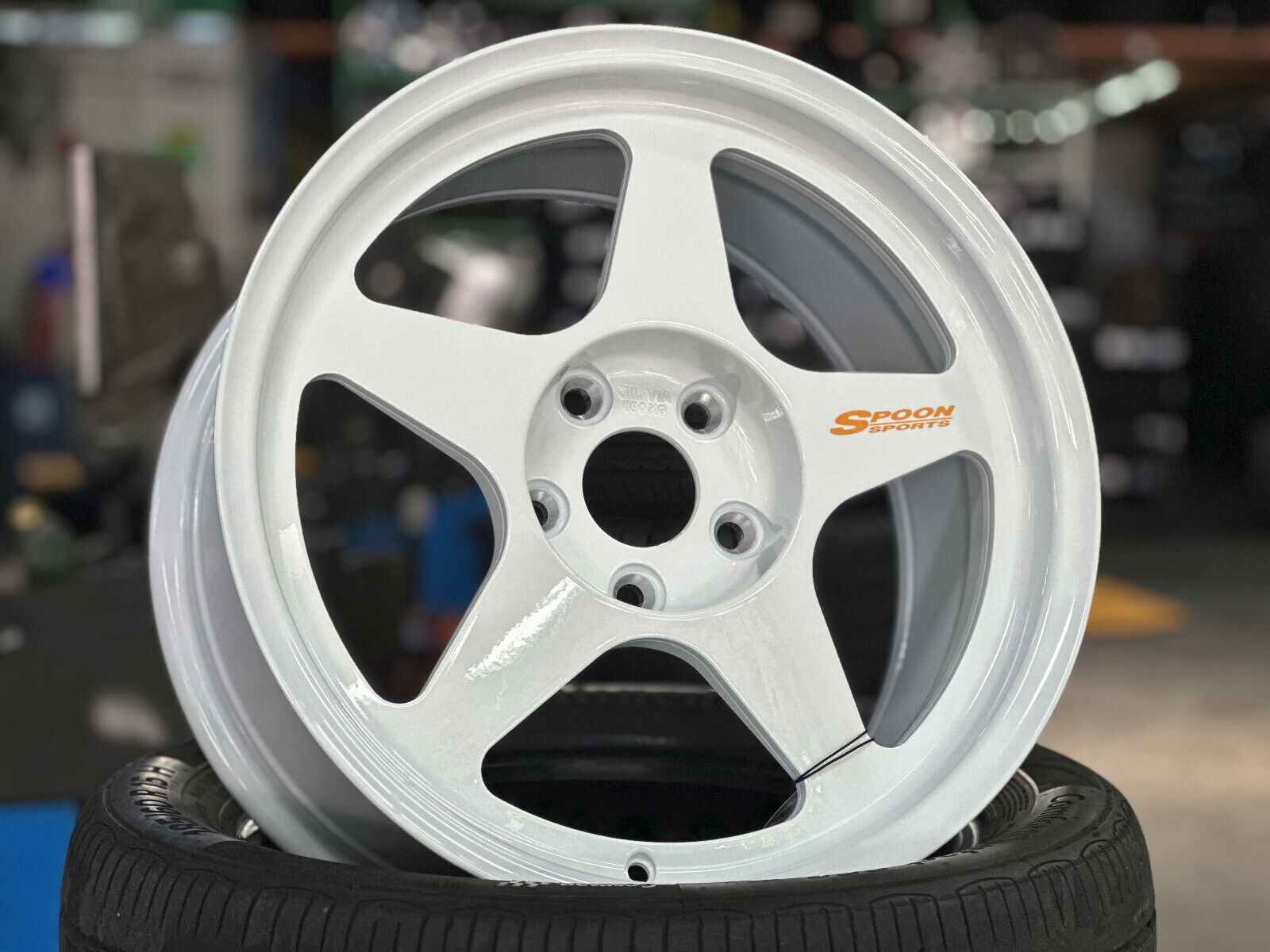 17x8.5J NK SPOON Flow Formed (4 Wheel) 5x114.3 Honda Civic Toyota WHITE ...