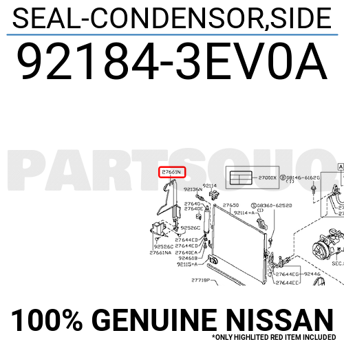 921843EV0A Genuine Nissan SEAL-CONDENSOR,SIDE 92184-3EV0A | eBay