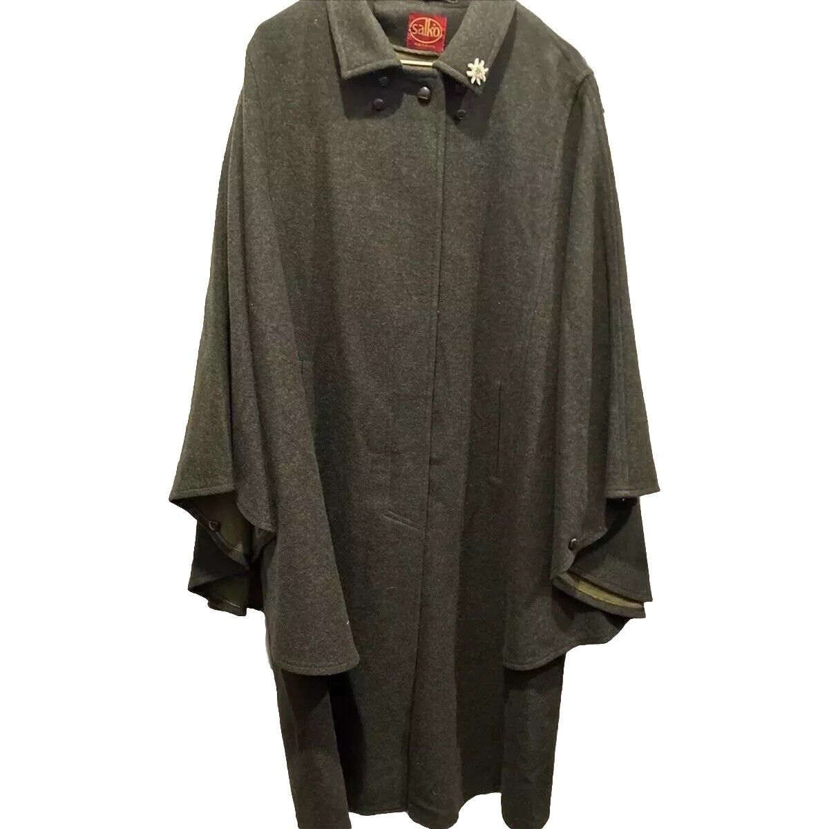 Salko Austrian Dark Green Pure New Wool & Alpaca Cape Coat Salko Austrian Dark Green Pure New Wool & Alpaca Cape Coat