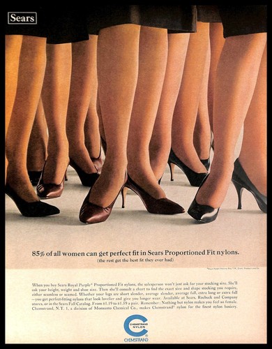 1962 Sears Proportioned Fit Nylons Vintage PRINT AD | eBay