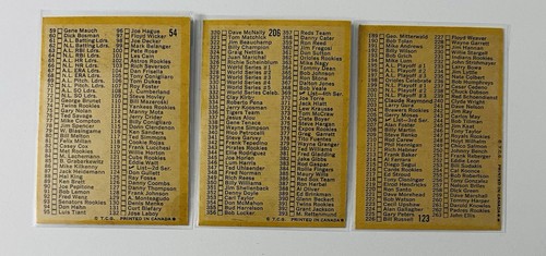 1971 OPC BASEBALL CHECKLISTS X3. SERIES 1,2 & 3! Near Mint Pack Fresh ...
