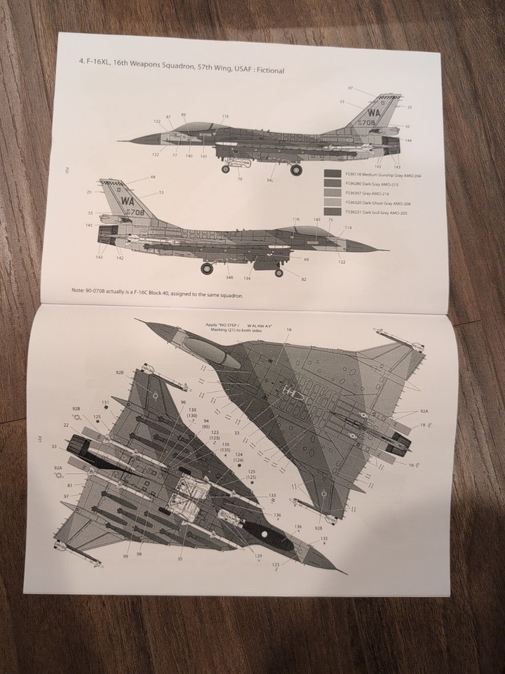 1/48 Skunkworks F-16XL 5 Markings Cartograph Decals USAF/Israel/Nasa US ...