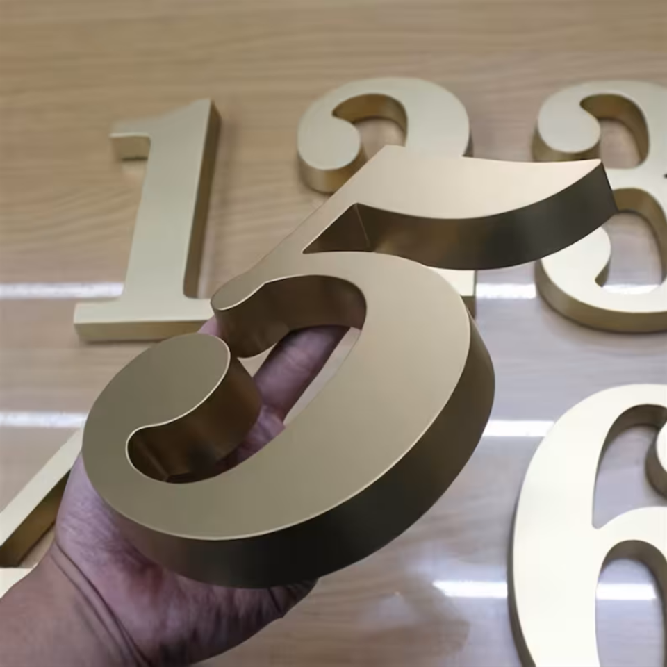 LED House Number Sign 3D Metal Back Lit Letter Stainless Steel Back ...