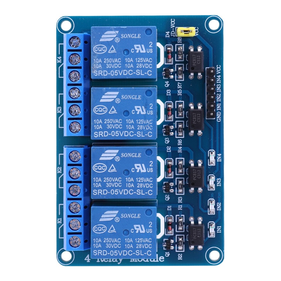 5V 12V 4 Channel Relay Board Convenient 4 Way Relay Module Shields for ...