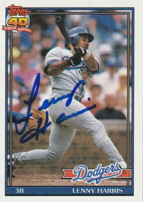 LENNY HARRIS LOS ANGELES DODGERS SIGNED 1991 TOPPS CARD #453 | eBay