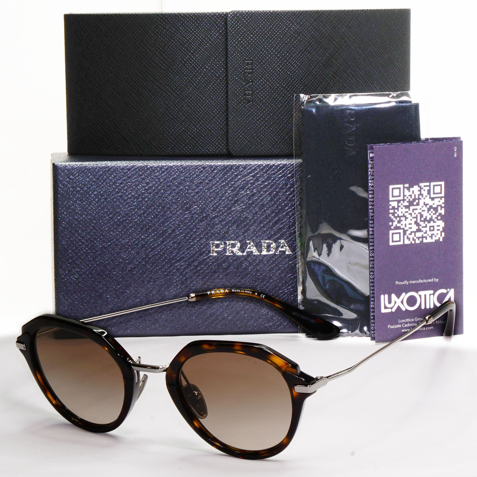 Prada Sunglasses Brown Tortoise Gradient Square PR05YS SPR 05Y 2AU-1X1 ...