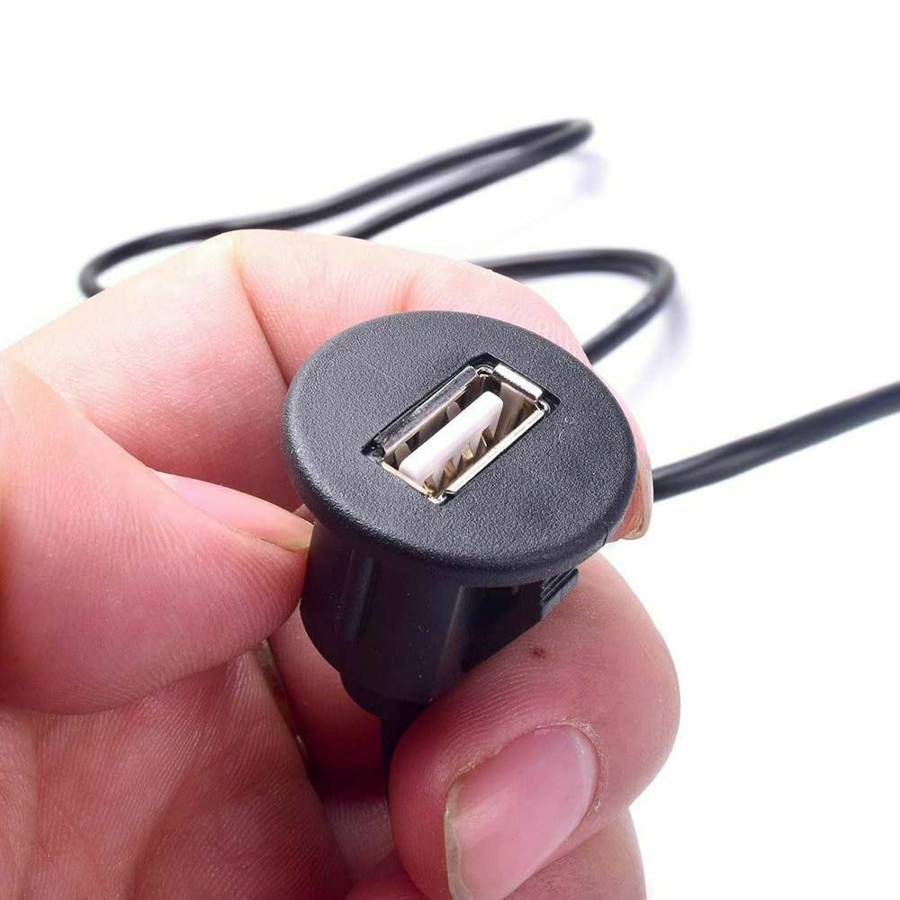 Dashboard Extension Lead Panel USB Socket Mount Cable For Universal Car ...