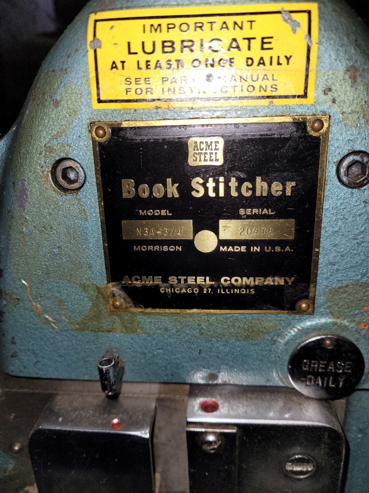 Acme Steel N3A-3/4 metal wire book stitcher (lots of print shop equipment) | eBay