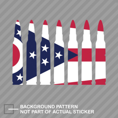 Ohio Flag Bullet Ammo Sticker Decal Vinyl OH .223 5.56mm 2a 2nd gun ...