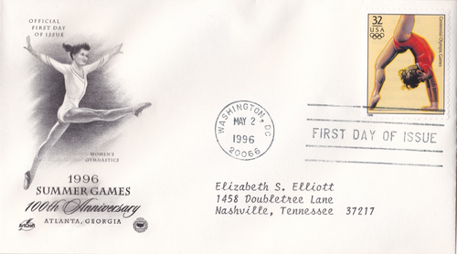 1996 Summer Games Women's Gymnastics FDC May 2 1996 Atlanta Ga. 32 Cent ...