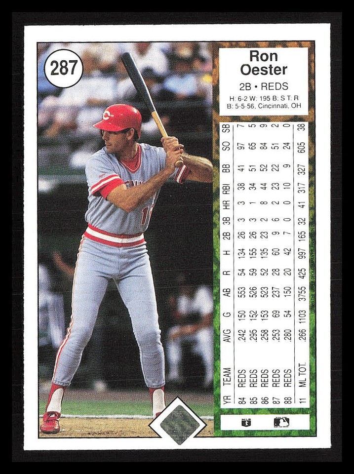 Ron Oester 1989 Upper Deck #287 Cincinnati Reds | eBay