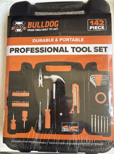 Bulldog 142 Pc Household Tool Set Mechanics Tool Kit Basic Home Repair ...