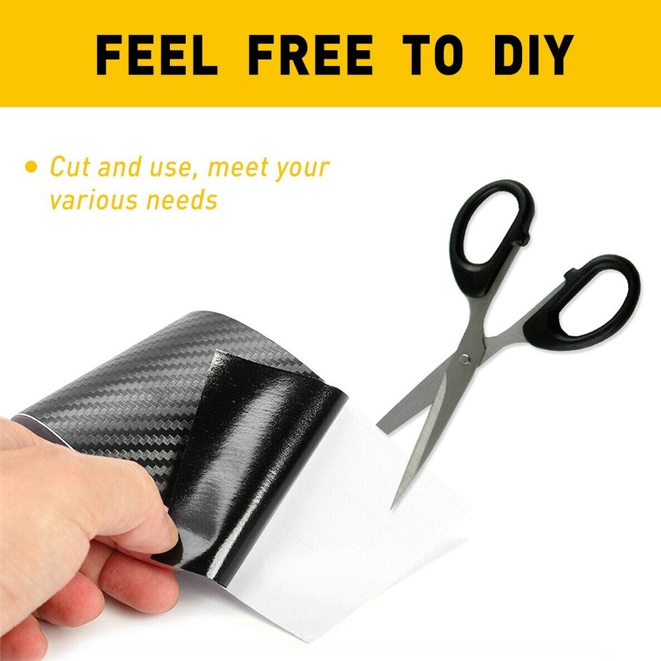 10CM*10FT Carbon Fiber Car Sticker Door Sill Scuff Anti Scratch ...