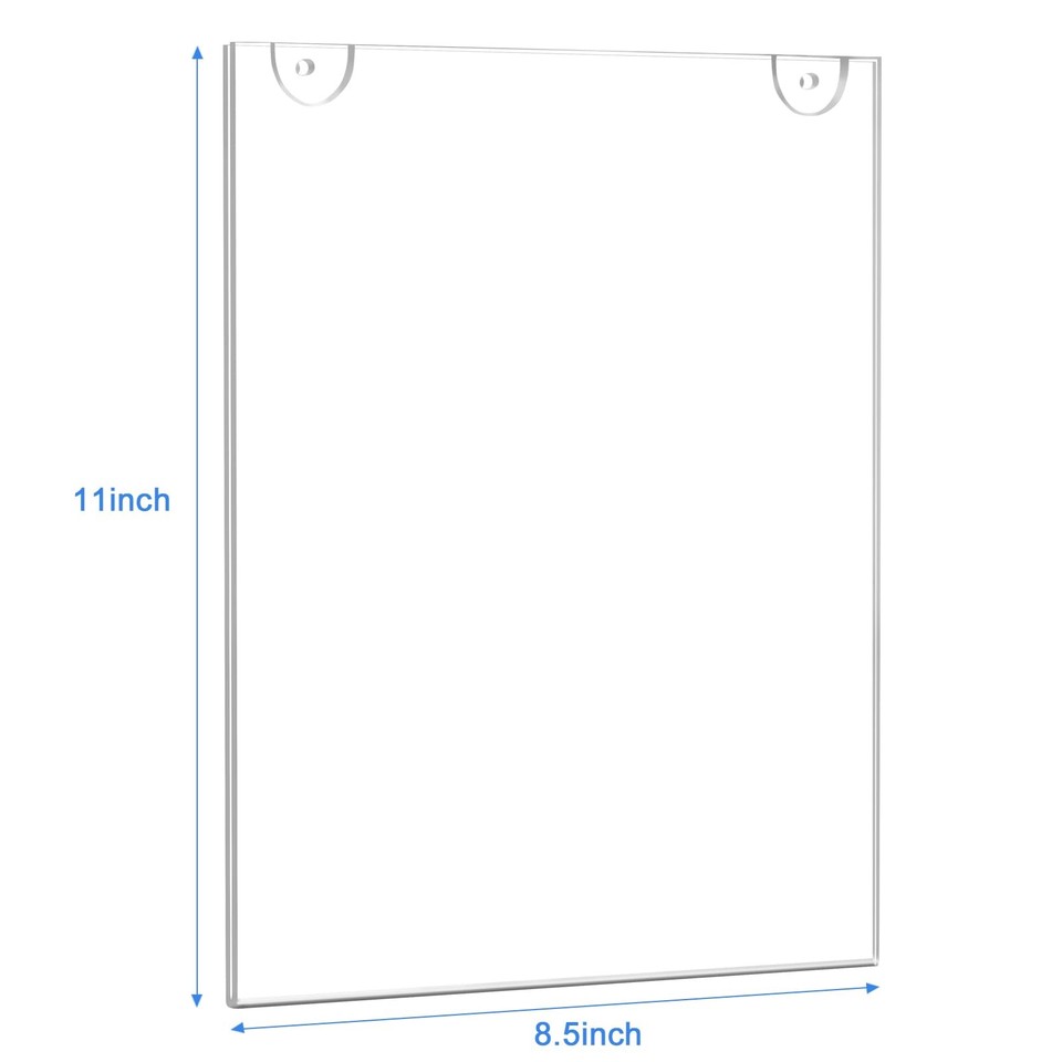 Acrylic Sign Holder 8.5 x 11 Vertical, Wall Mount Document Holder ...