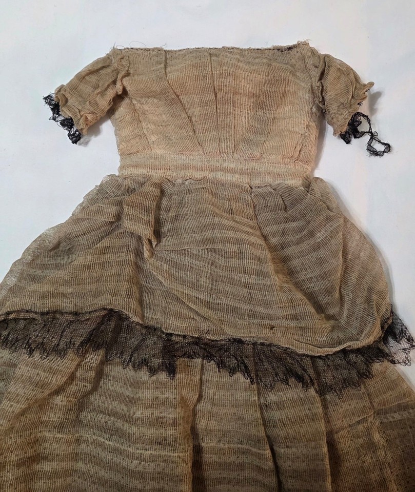 CIVIL WAR 1850’S CHALLIS WOOL DOLL DRESS FROM MUSEUM DEACCESSION | eBay UK