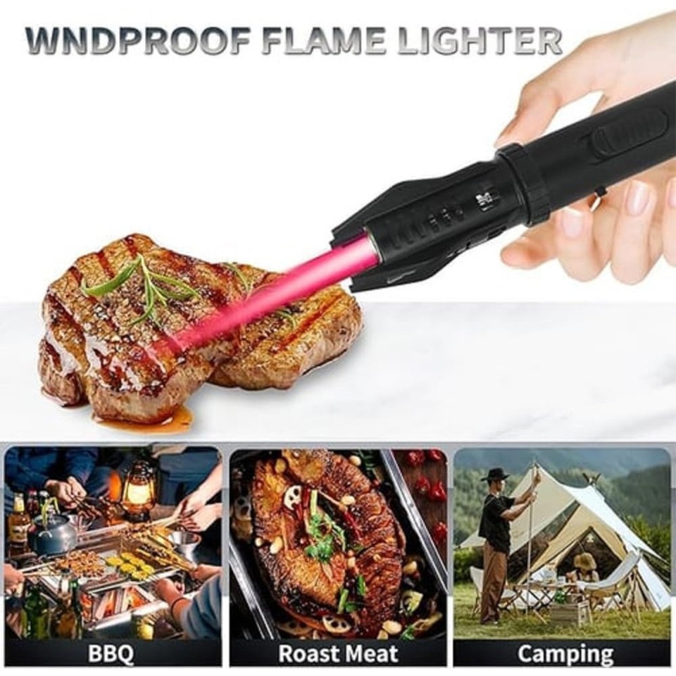 Jet Flame Lighter Refillable Storm Lighter Windproof Long Stick Lighter ...
