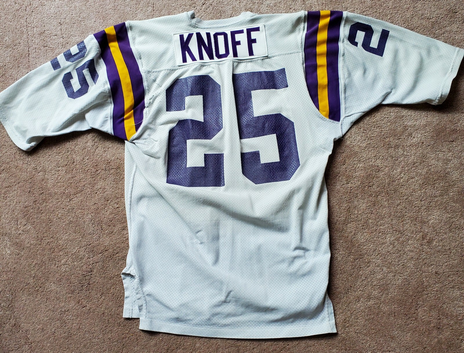 Minnesota Vikings #25 Kurt Knoff Sand-Knit Game USED Football Jersey ...