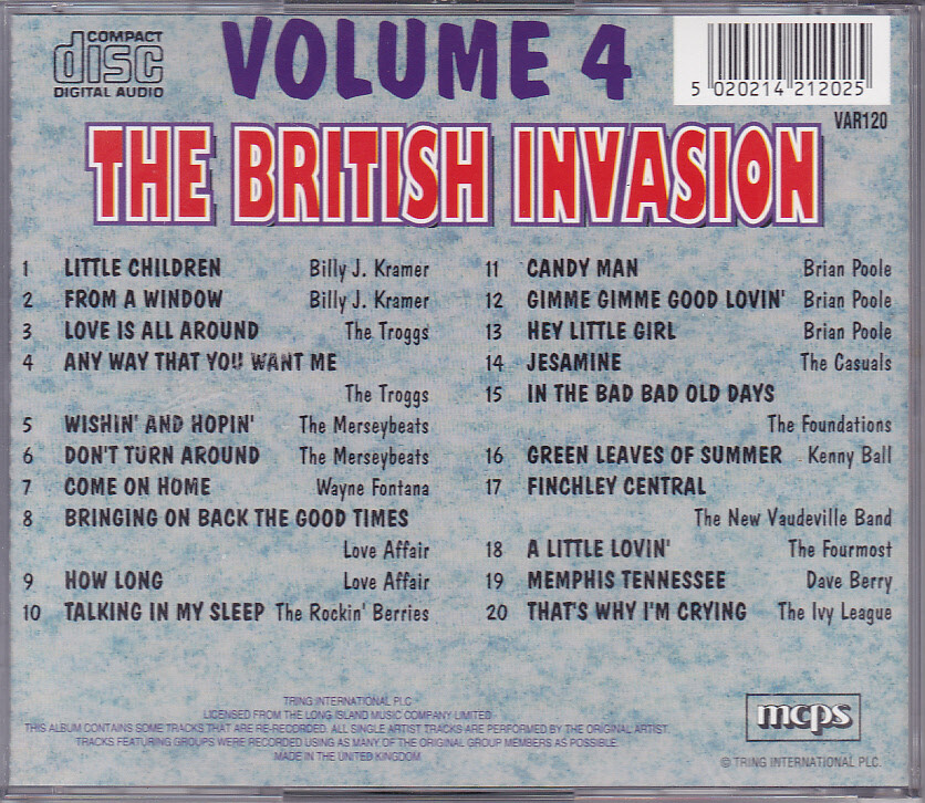 Various - CD Comp.- The British Invasion Volume 4 - Tring VAR 120 | eBay