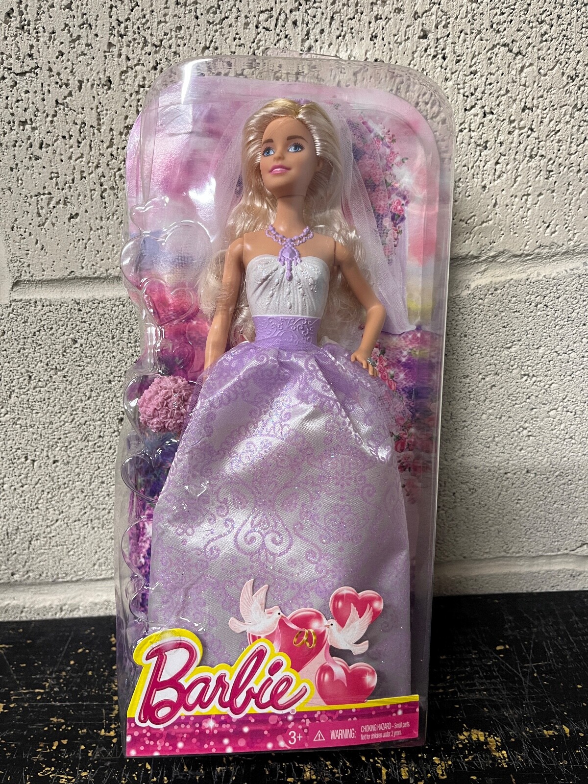 Barbie Bride Doll With Veil And Bouquet DHC35 Purple NEW DAMAGED ...