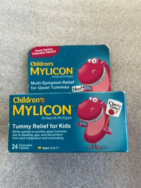 Mylicon Children's Antacid Tummy Relief Tablets for Kids Cherry 24 Ct ...