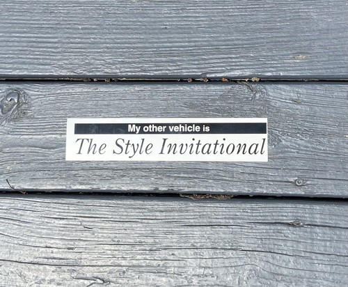 Vintage Washington Post Other Vehicle Is The Style Invitational Bumper ...