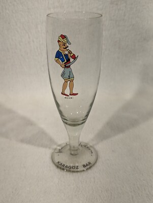 Vtg Hilton Hotel Istanbul Turkey Karagoz Bar Stem Beer Glass ~ Bekri | eBay