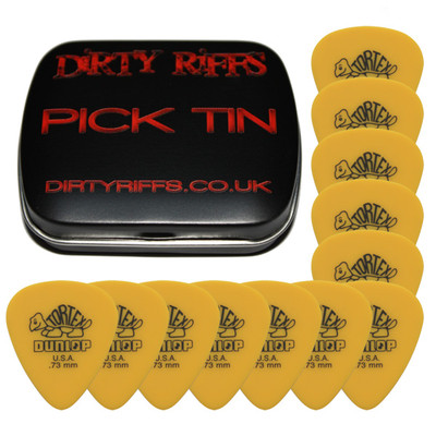 12 x Dunlop Tortex Standard 0.73mm Yellow Guitar Picks In A Handy Pick ...