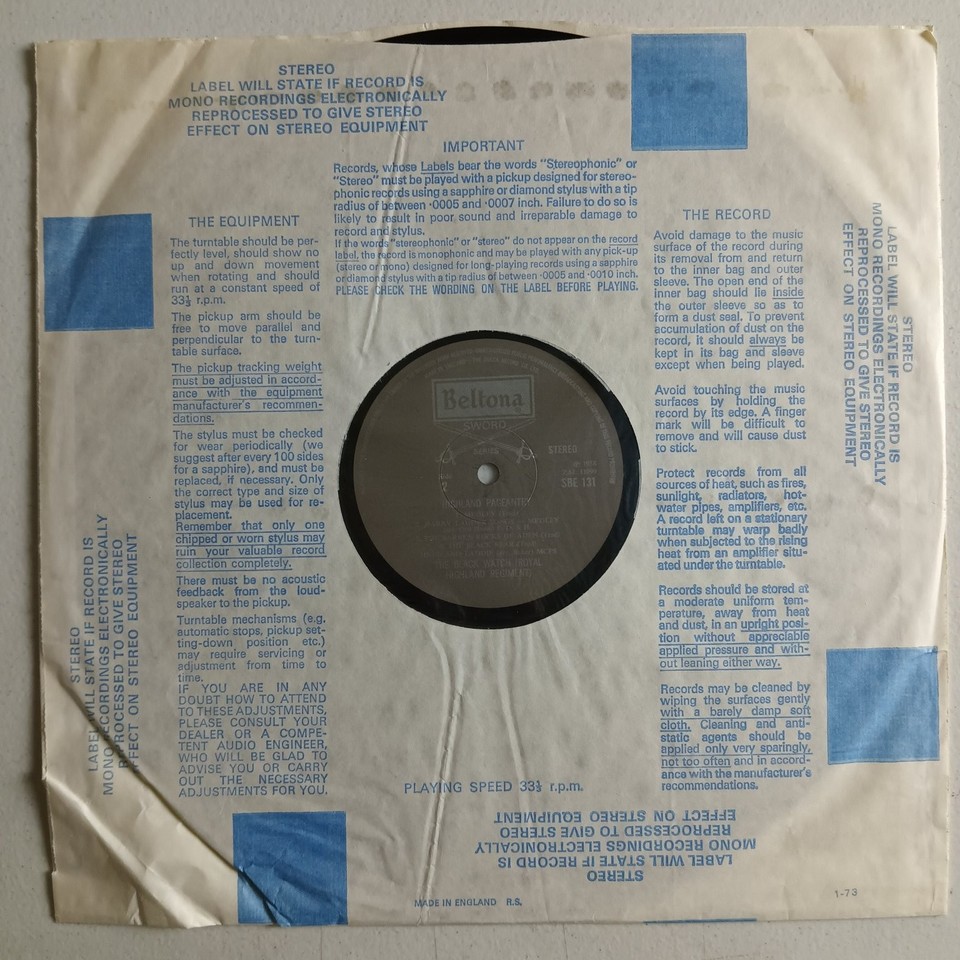 Highland Pageantry The Black Watch Vinyl LP Record 1972 Beltona Folk ...