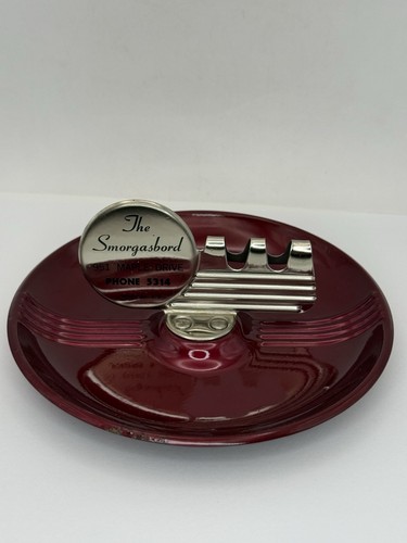 Vtg Pressed Steel Art Deco Advertising Sample Ashtray The Smorgasbord ...