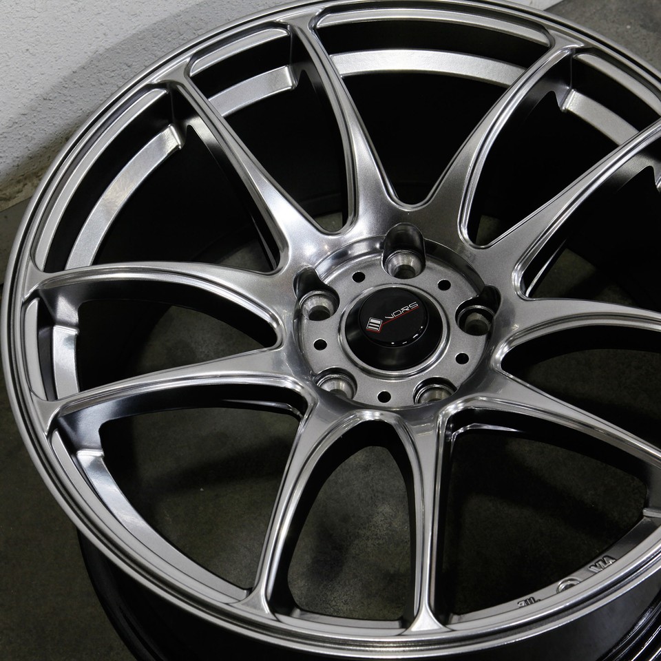 17x8 Hyper Black Wheels Vors TR4 5x114.3 35 (Set of 4) 73.1 ...