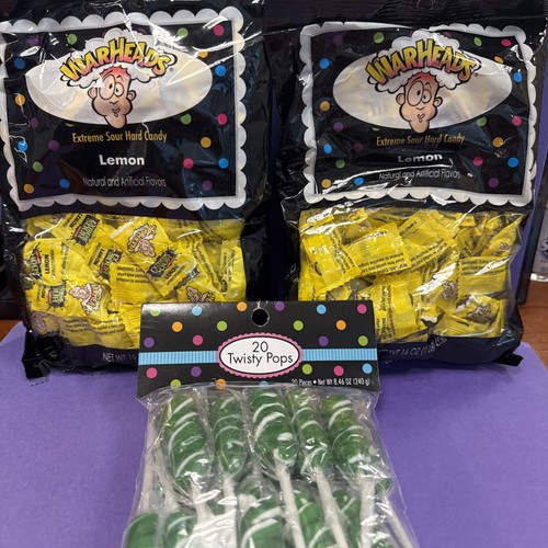 2 Pounds Lemon Warheads Extreme Sour Hard Candy & 20 Twisty Pops | eBay