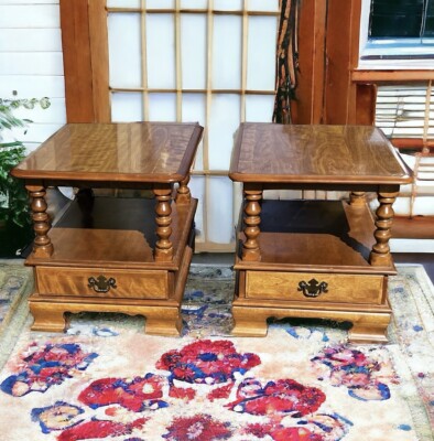 Ethan Allen End Table Set Heirloom Collection 10-8654P Nutmeg Finish ...