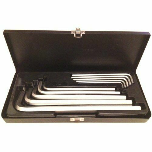 YATO Professional Extra Long Hex Key Set 10pcs in Metal Case Allan ...