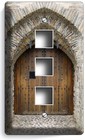 OLD MEDIEVAL CASTLE DOORS STONE WALLS LIGHTSWITCH OUTLET WALL PLATE MAN ...
