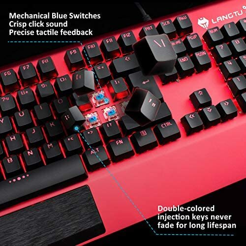 Gaming Keyboard Langtu All-metal Panel USB Wired Computer Red Wolf ...