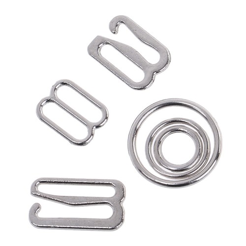100 Silver metal bra strap adjuster slider/hooks/o ring lingerie sewing ...