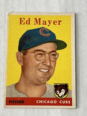 Vintage 1958 Topps Ed Mayer Baseball Card #461 Chicago Cubs EX | eBay