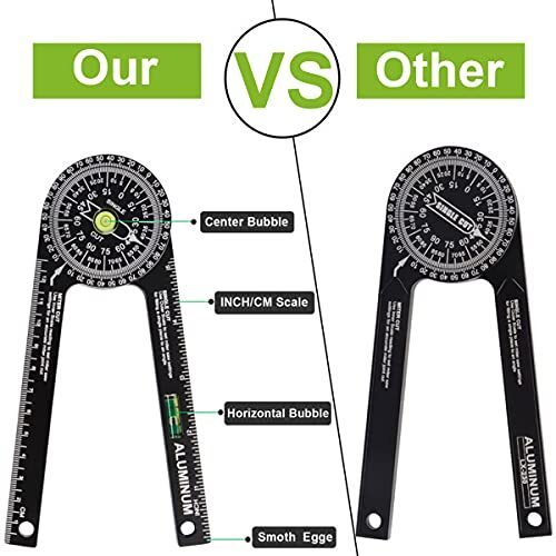 Miter Saw Protractor, Aluminum Protractor Angle Finder With Level Gauge ...